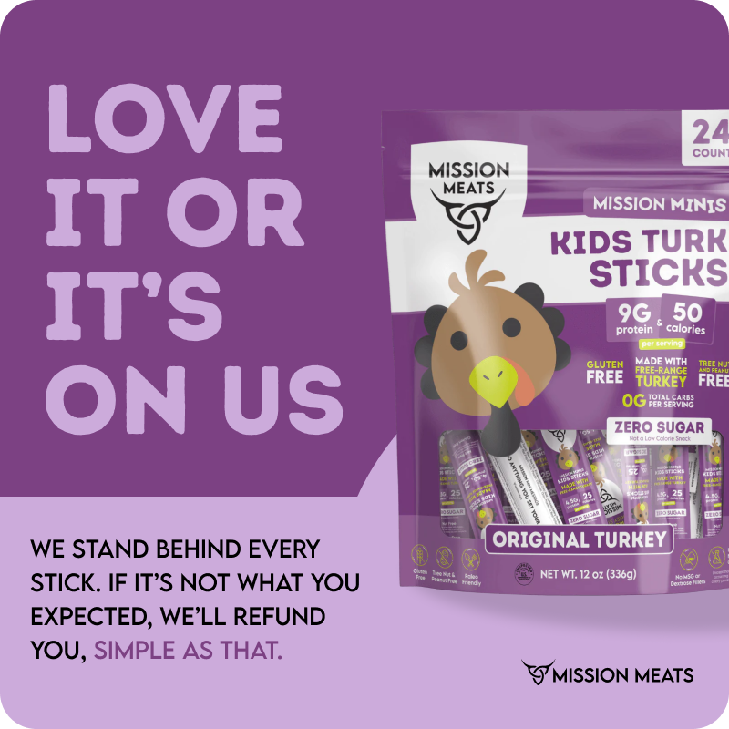 Kids Turkey Sticks | Free Range, Sugar Free | Mission Meats